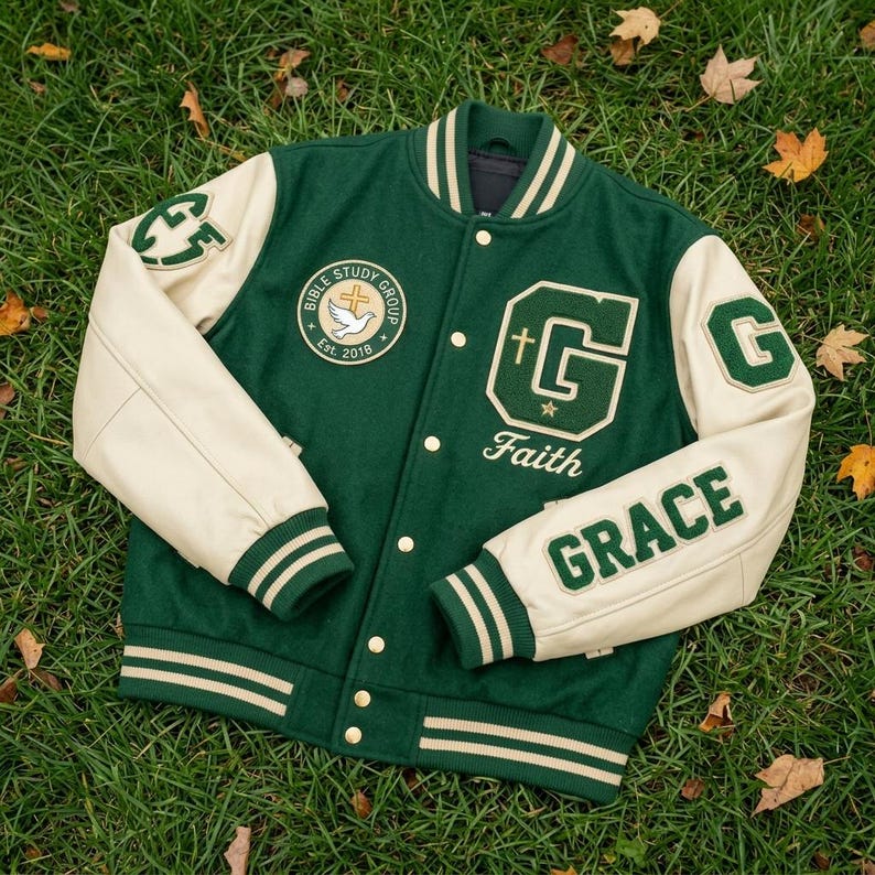 Women Custom Varsity Jacket-persoanlized Christian Faith Based Chenille ...