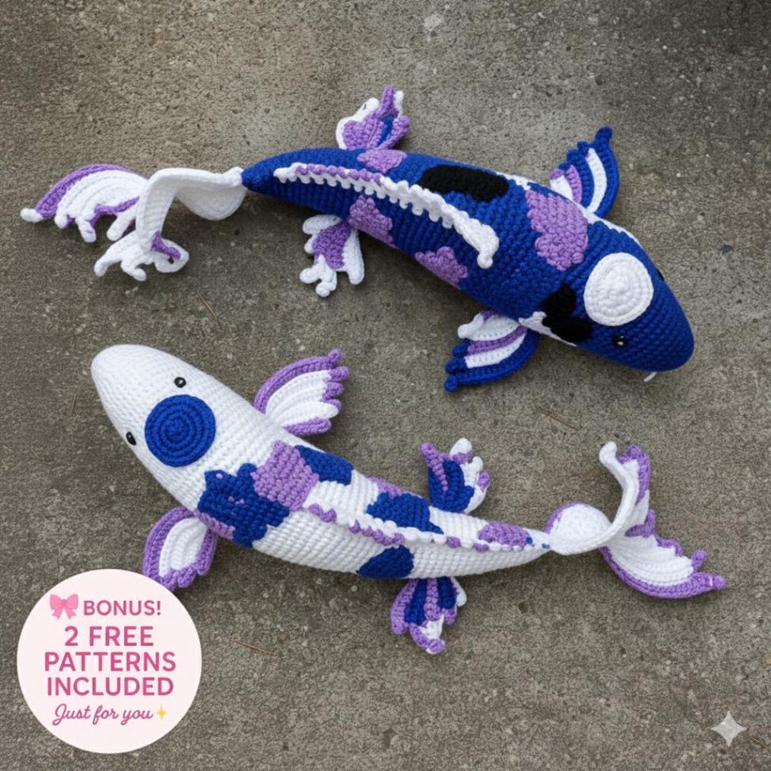 Koi Fish Crochet Pattern – Yin Yang Amigurumi Set – Zen Decor Plush ...