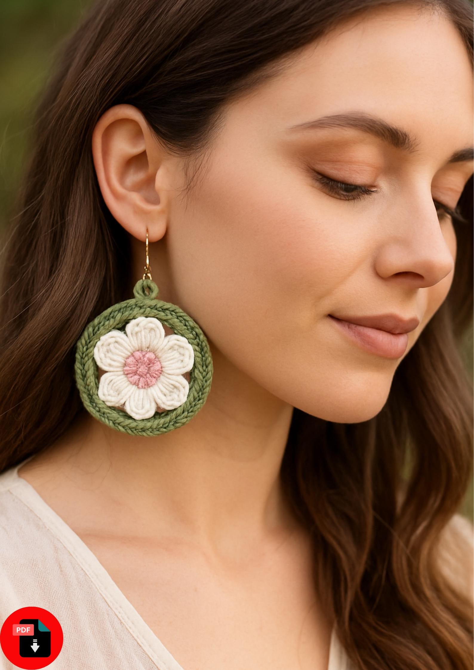 Boho Crochet Flower Earring Pattern PDF – Easy Beginner Jewelry ...