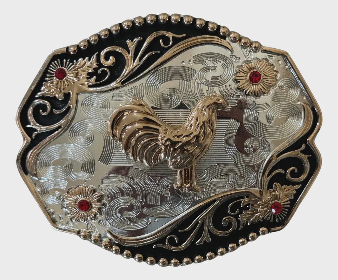 Mexican Rooster Chicken Gallo Charro Cowboy Belt Buckle Hebilla Vaquera ...