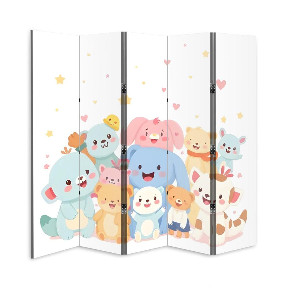 Kids Playroom Folding Screen | 5-panel Nursery Divider | Colorful ...