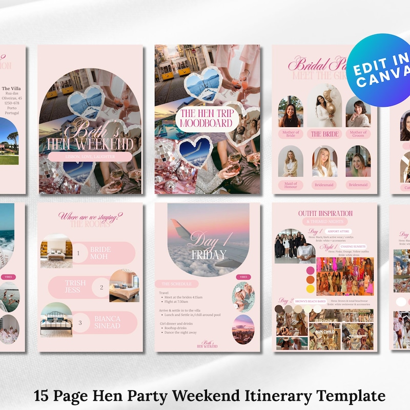 Hen Do Itinerary Template - Etsy UK