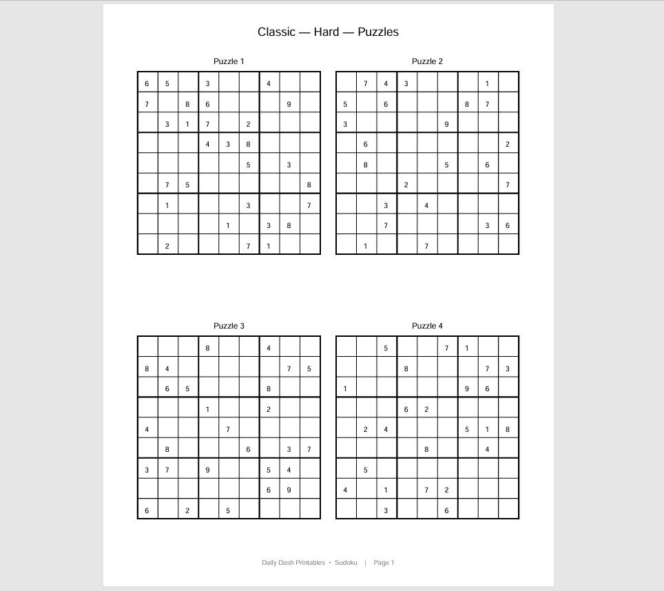 Printable Sudoku Puzzle Pack: 150 Hard (PDF Download) - Etsy