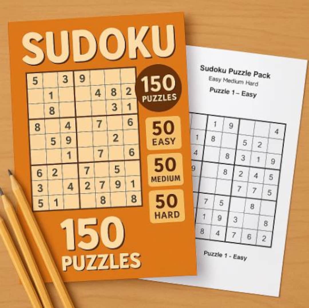 Printable Sudoku Puzzle Pack: Easy, Medium, Hard (PDF Download) - Etsy
