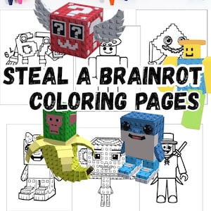 Roblox Steal a Brainrot Coloring Pages - Etsy