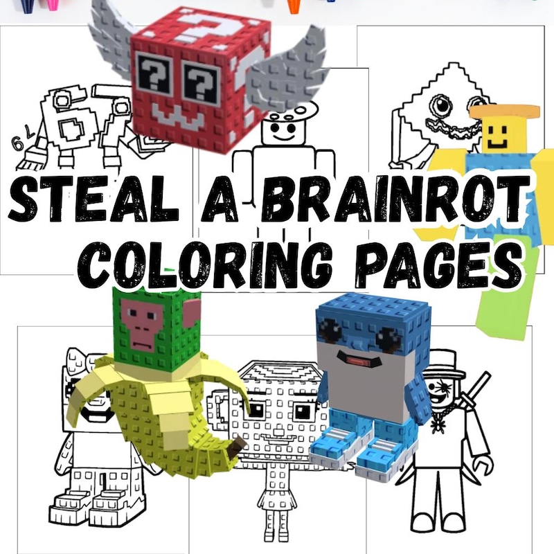 Coloring Pages of La Grande Combination in Steal a Brain Rot - Etsy Canada