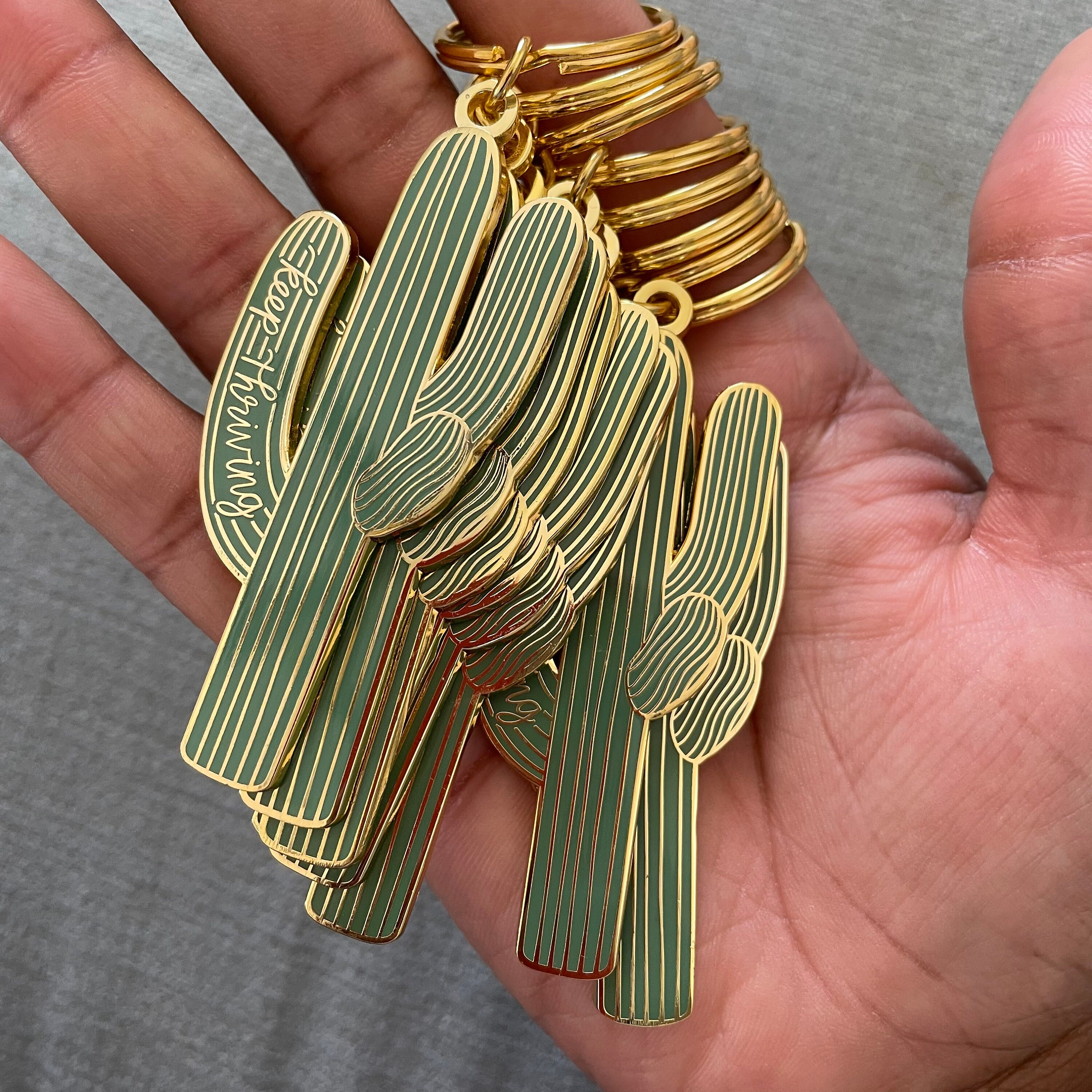 Keep Thriving Saguaro Cactus Enamel Keychain - Etsy