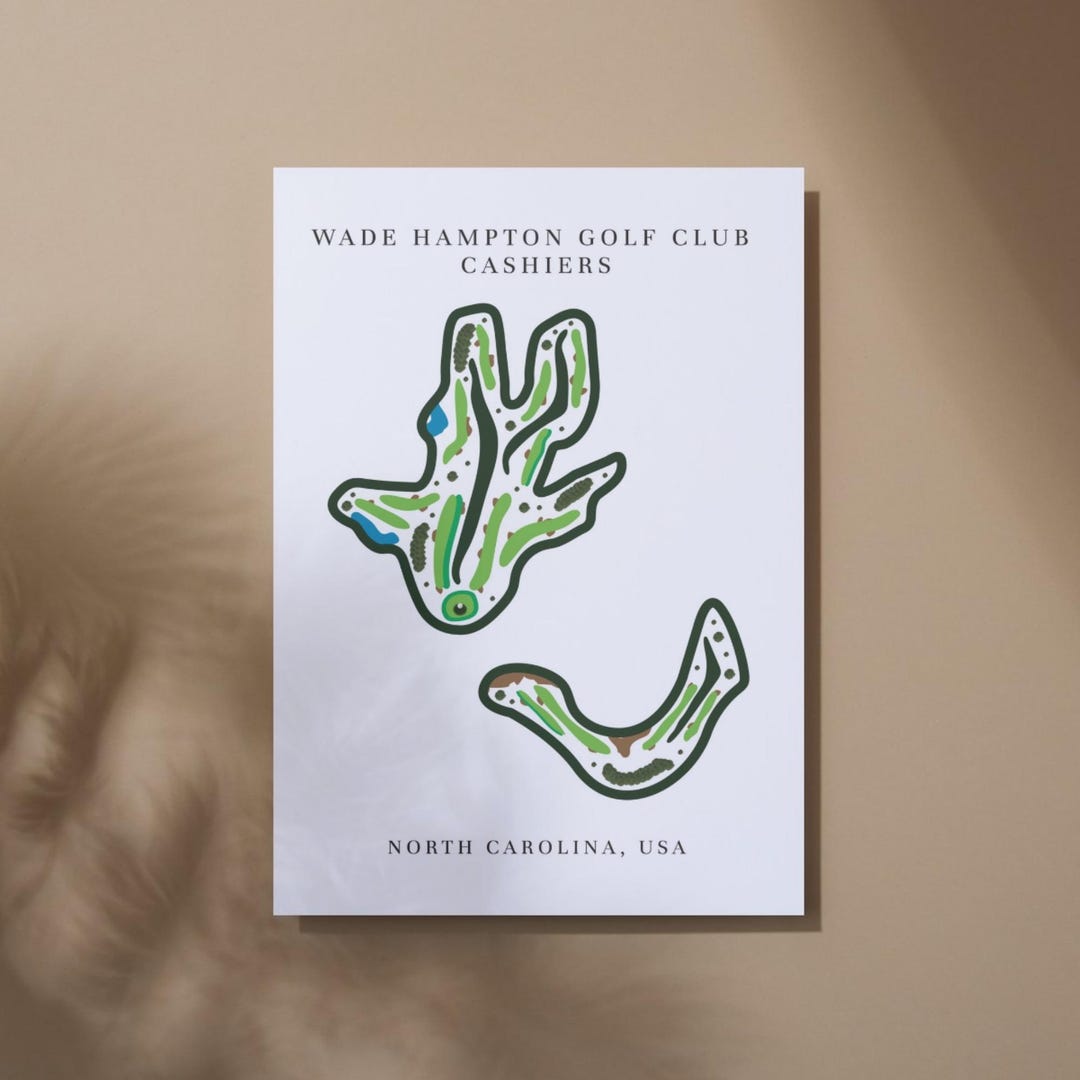 Wade Hampton Golf Club, North Carolina | Golf Prints, Golf Course Map ...