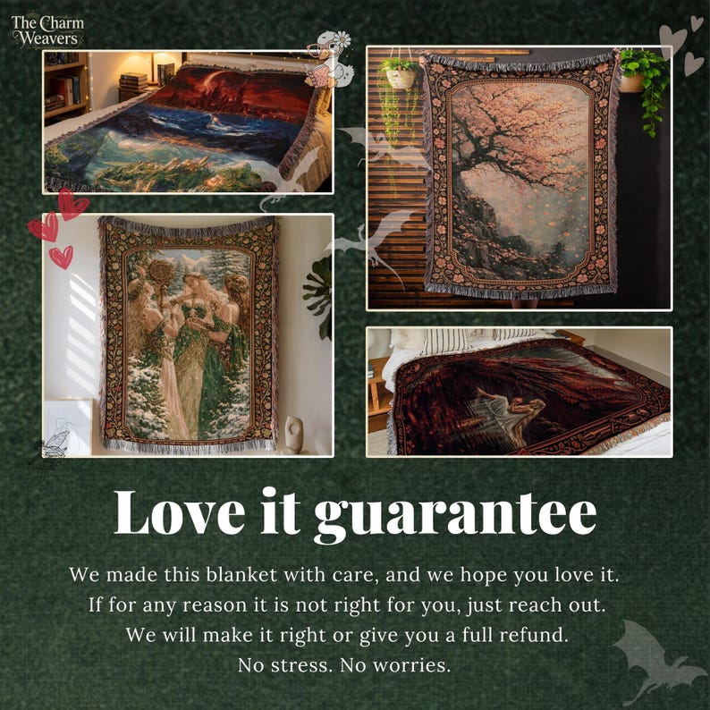 TOG Merch Blanket Throw, Fantasy Dragon Bookish Home Wall Art Tapestry ...