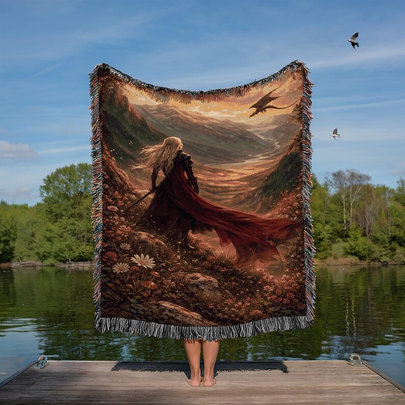 TOG Merch Blanket Throw, Fantasy Dragon Bookish Home Wall Art Tapestry ...