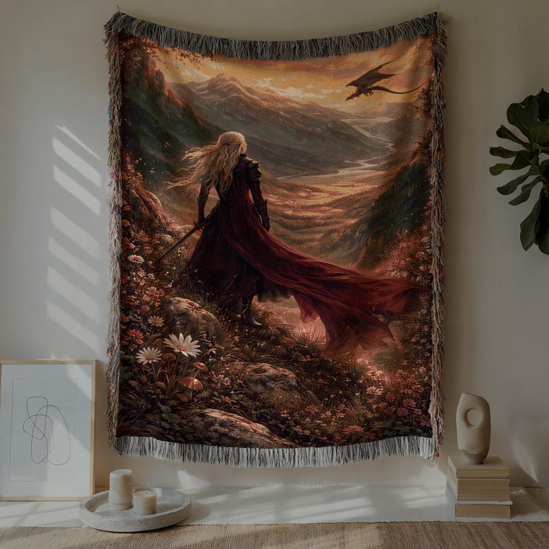 TOG Merch Blanket Throw, Fantasy Dragon Bookish Home Wall Art Tapestry ...