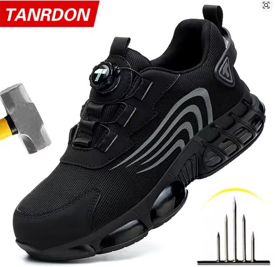 Rotary Button New Safety Shoes for Men, Anti-impact and Anti-piercing ...