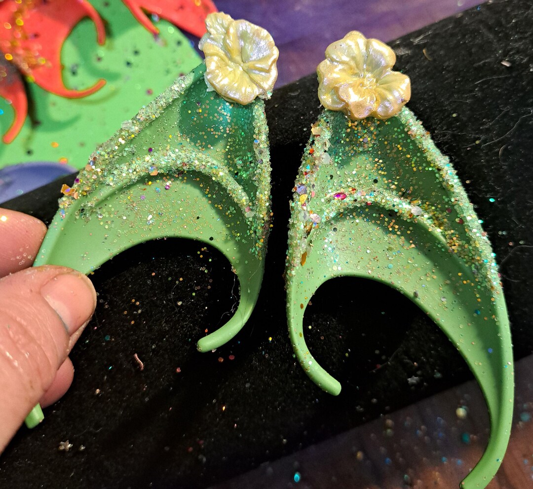Sparkly Green Elf Ears – Iridescent Fairy Cosplay Accessory - Etsy