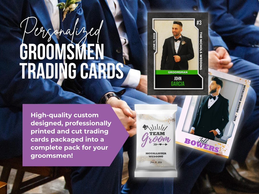 Personalized Groomsmen Trading Cards | Custom Sport Card Set - Etsy