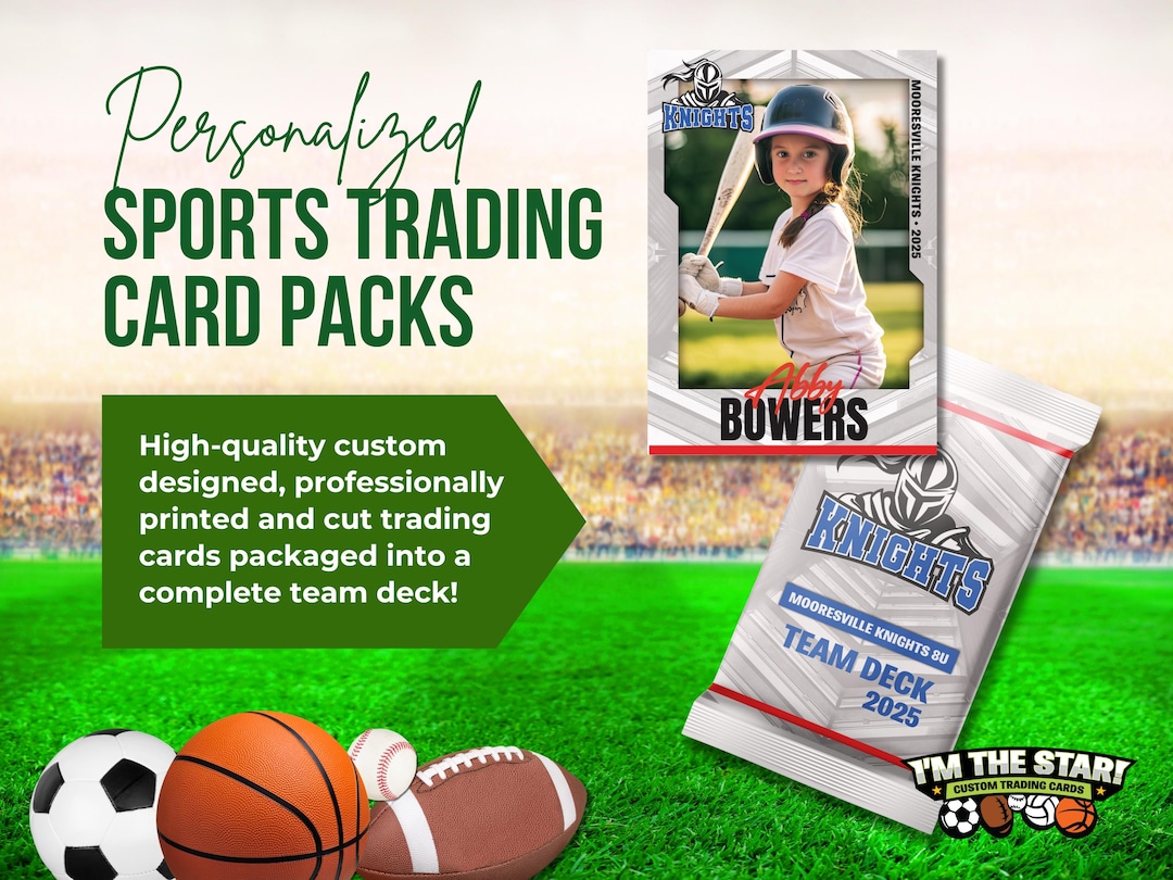 Custom Sports Trading Cards: Team Packs or Individual Cards - Etsy