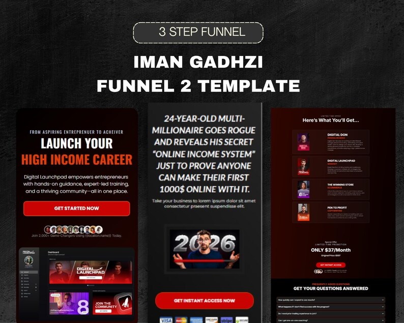 4 Gohighlevel Funnel Templates: Hormozi, Miner, Gadzhi | High Ticket ...