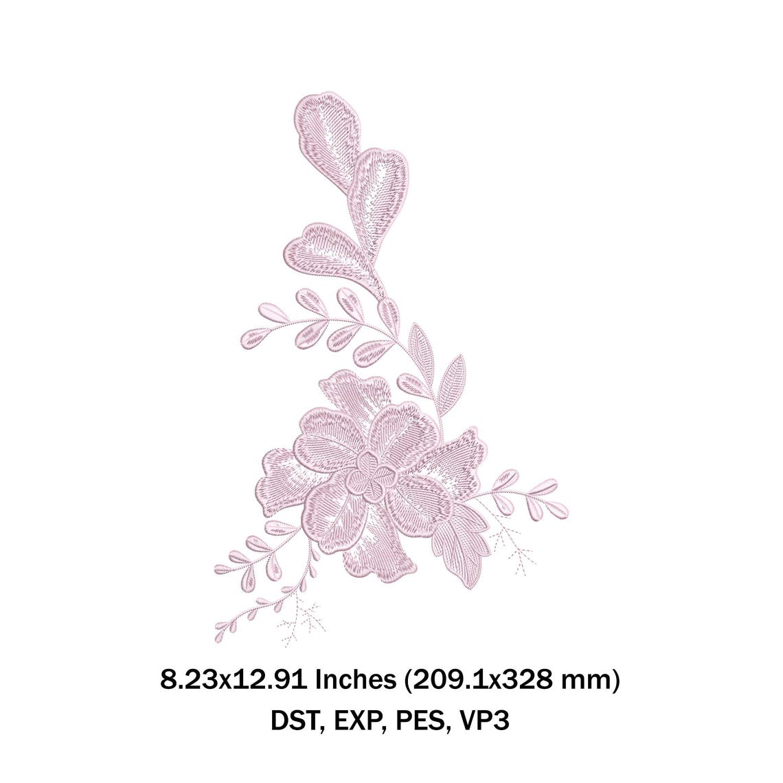 Large Lace Flowers Set | Floral Embroidery Design | 5 Unique Botanical ...