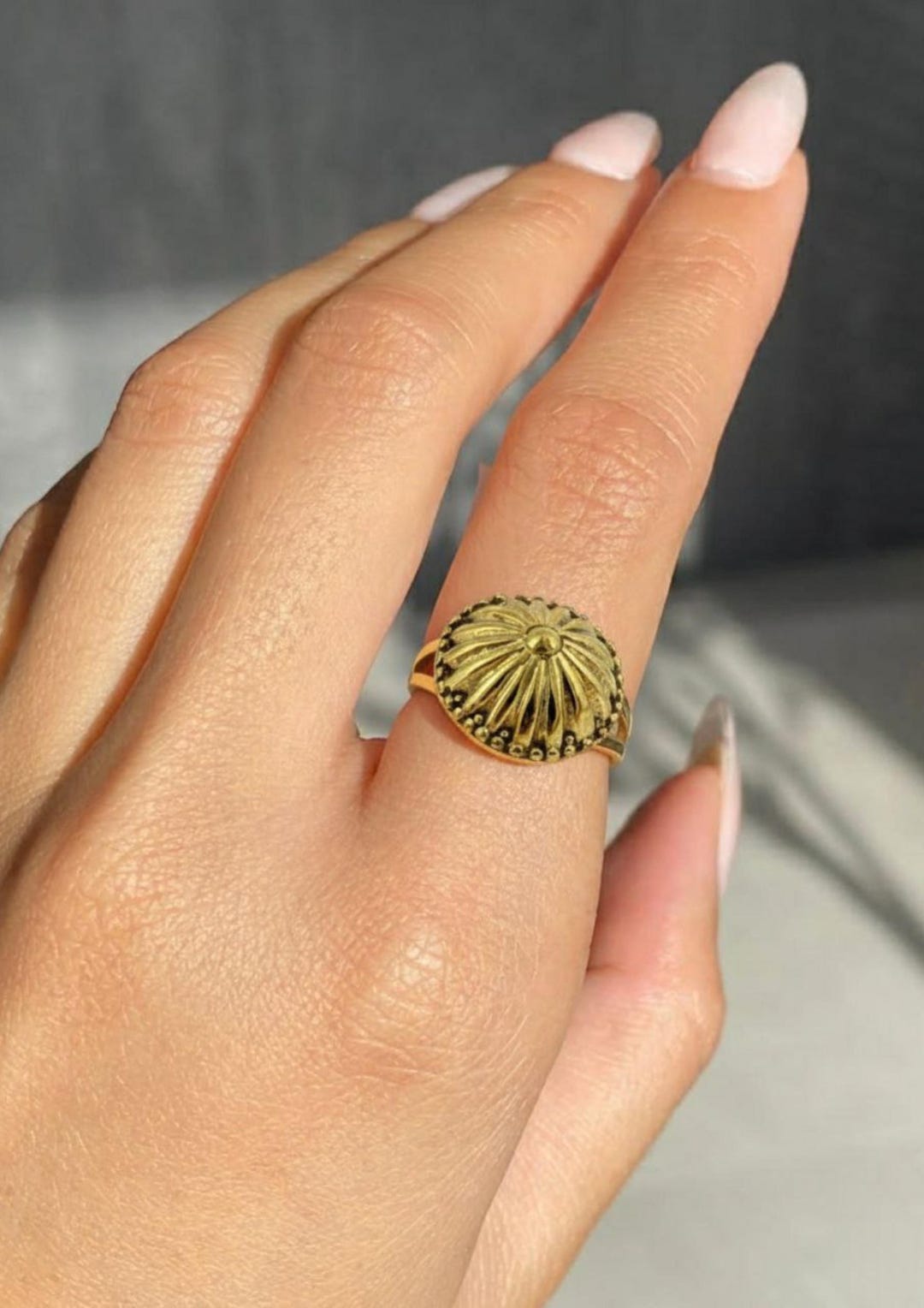 Brass Crown Ring: Ancient Georgian Museum Replica Jewelry - Etsy