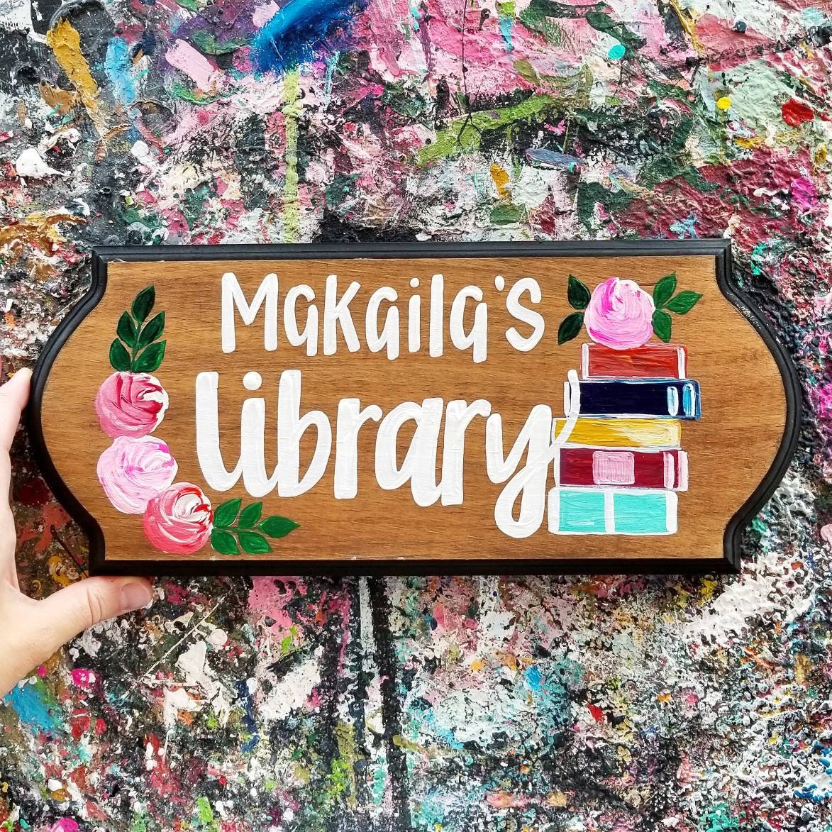 Large Library Sign | Etsy
