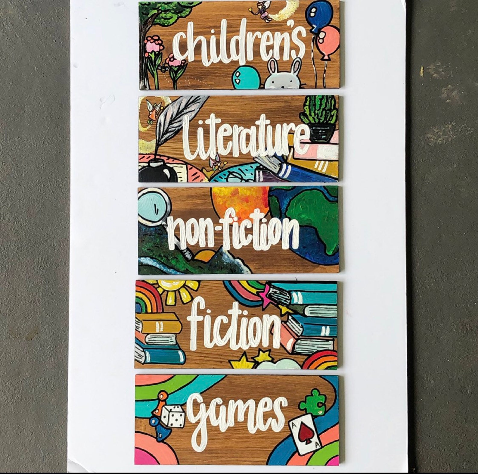 Large Library Sign - Etsy