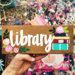 Library Sign - Etsy