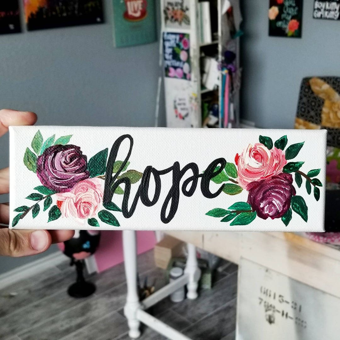 Hope Small Decor Hope Never Fails Tiny Canvas Artwork - Etsy