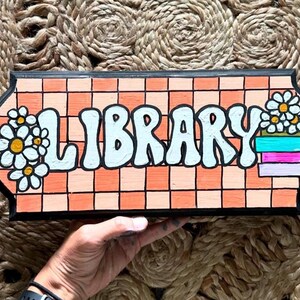 Large Library Sign - Etsy
