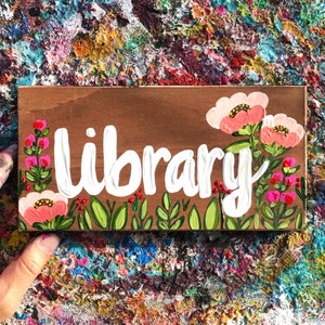 Library Sign - Etsy