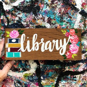 Library Sign - Etsy