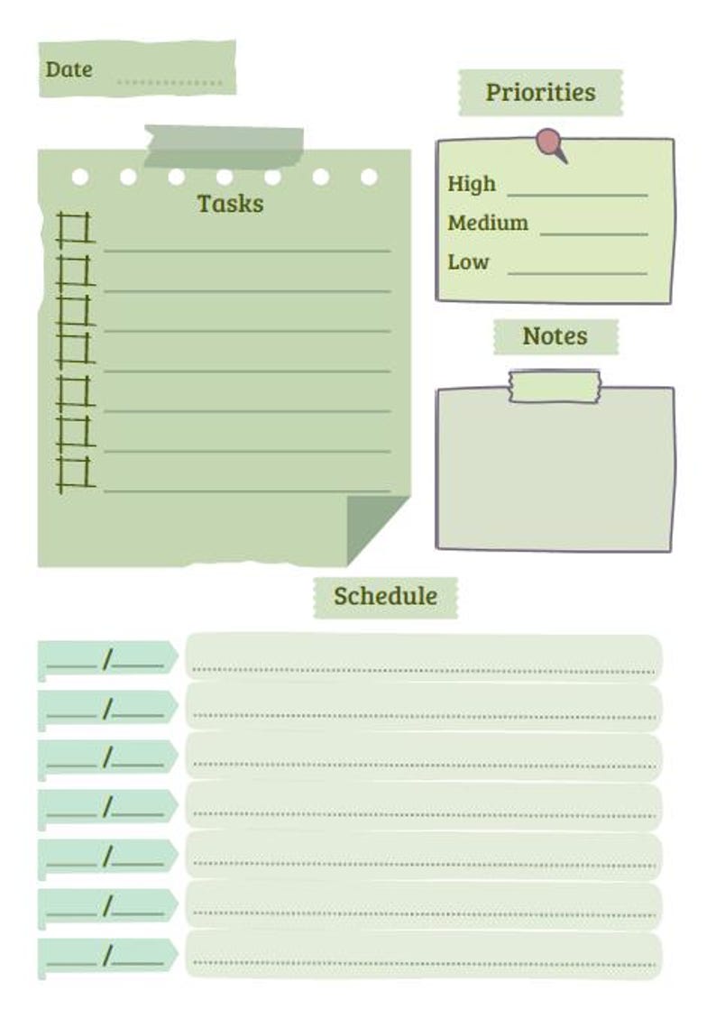 Daily Task Planner Printable – Evergreen Productivity Sheet ...