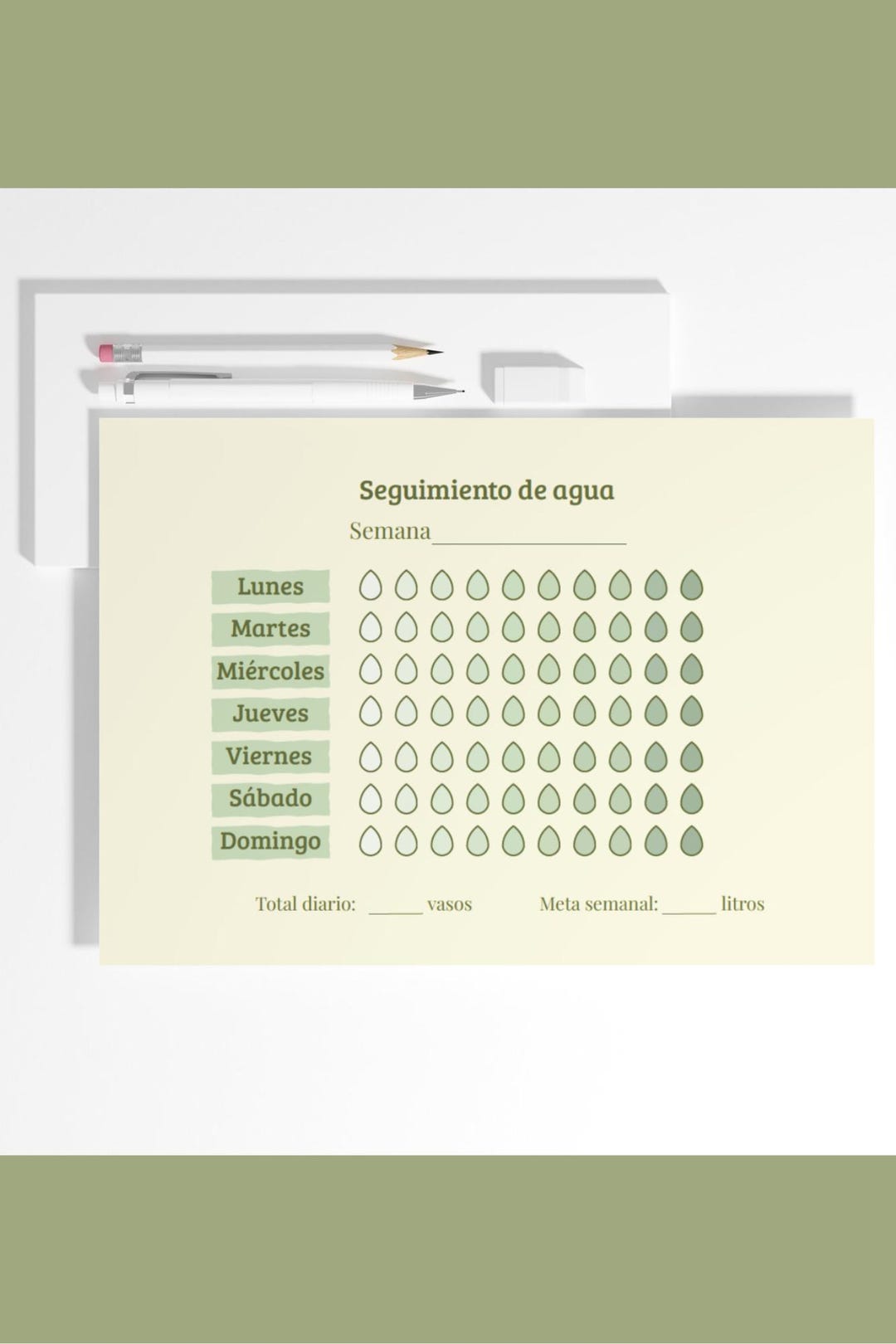 Editable Water Tracker | Canva Template | Evergreen | Hydration Tracker ...