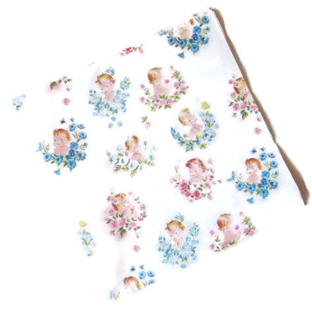 Vintage Wrapping Paper Blue and Pink New Baby Full Sheet Gift Wrap ...