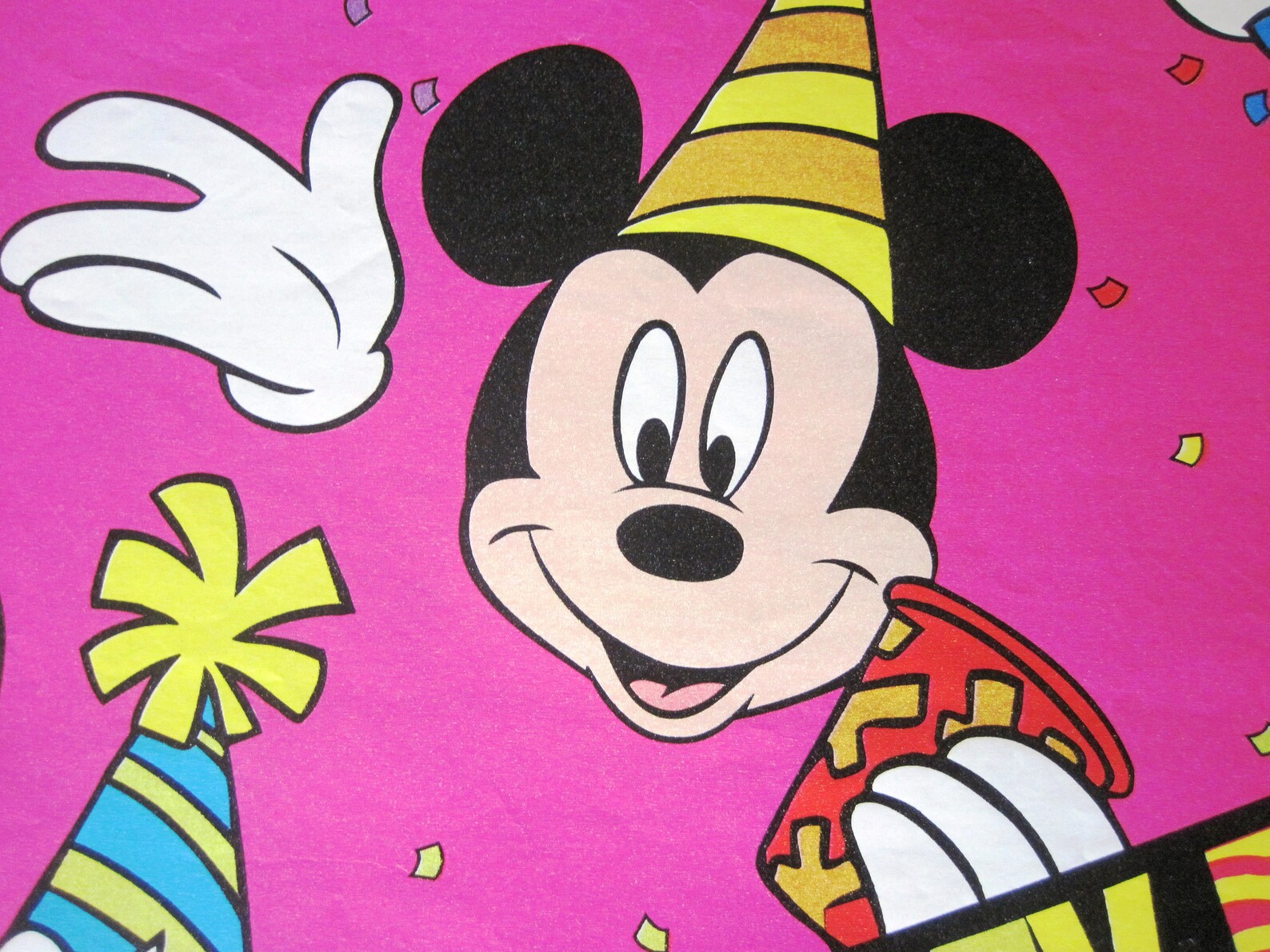 Vintage Wrapping Paper Disney Birthday Full Sheet Gift Wrap Party Time ...