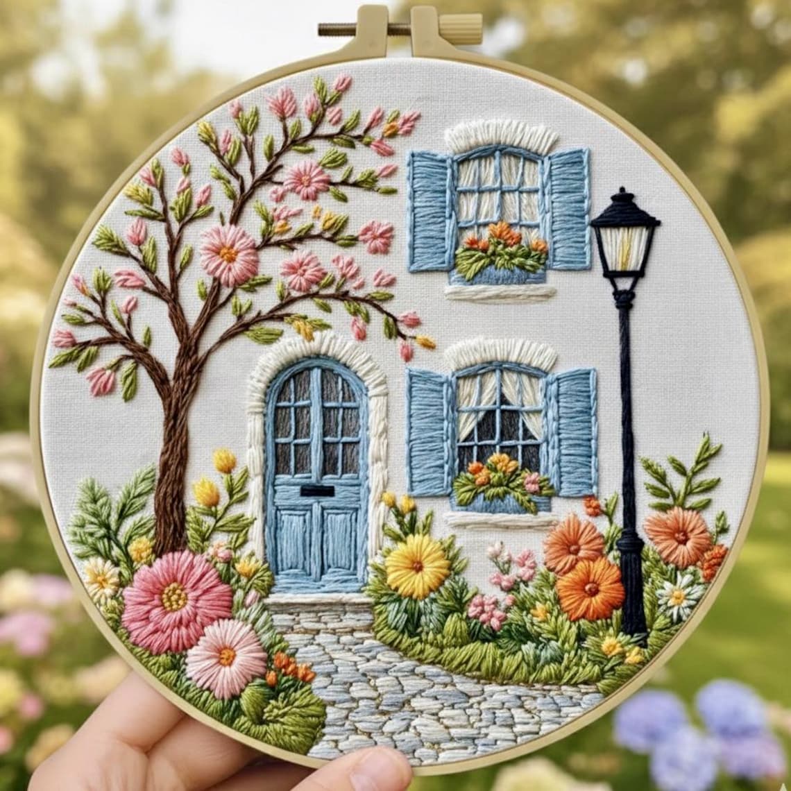 Floral Cottage Embroidery Kit Beginner DIY Hand Embroidery Set - Etsy