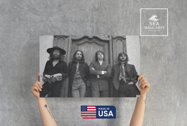 Beatles 70's Canvas Wall Art, Music Poster, Rock Legends, Fab Four ...