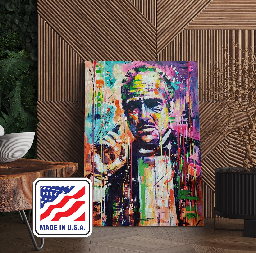 Godfather Abstract Painting Don Corleone Pop Art Canvas Print, Iconic ...