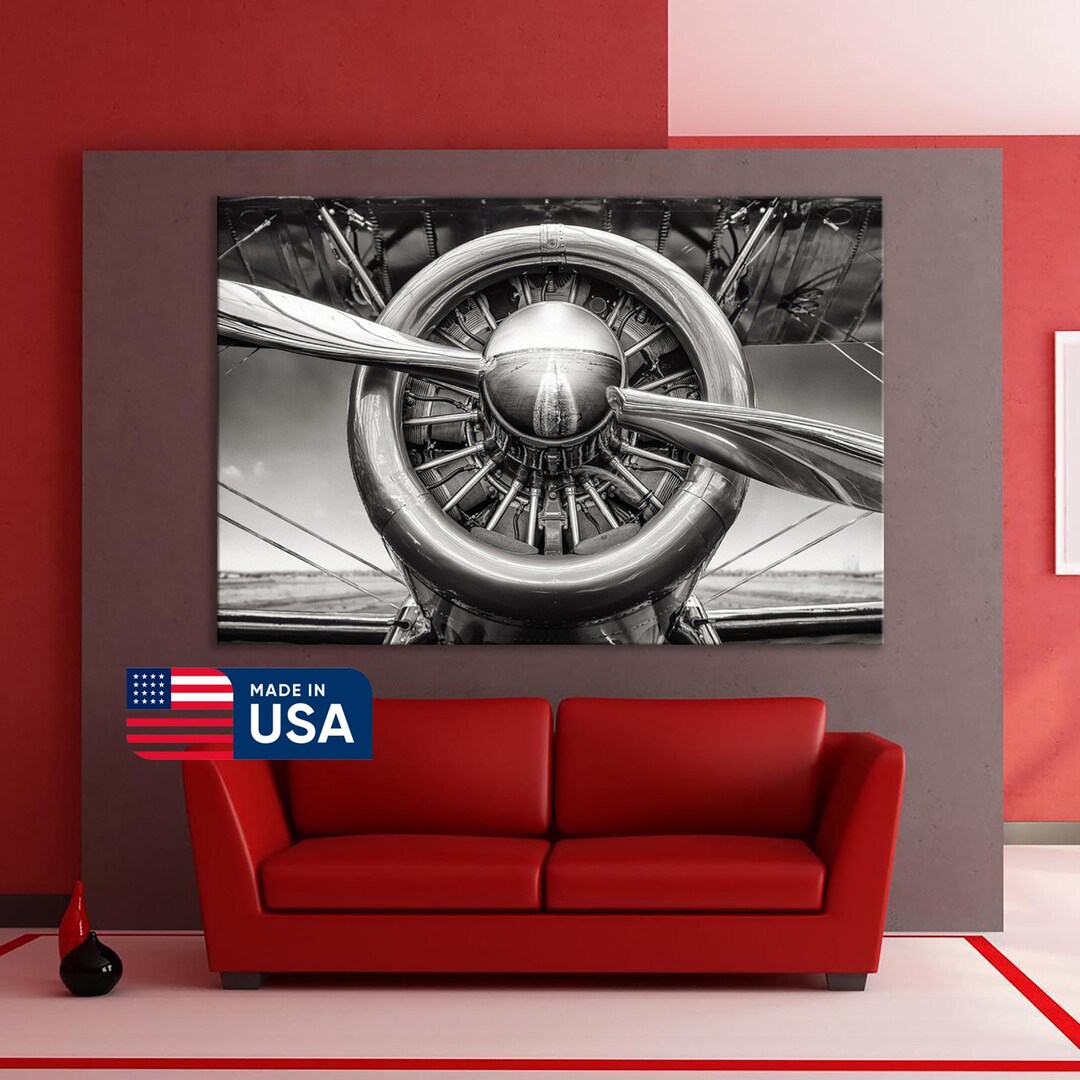 Airplane Propeller Canvas Wall Art Plane Multi Panel Poster Print ...