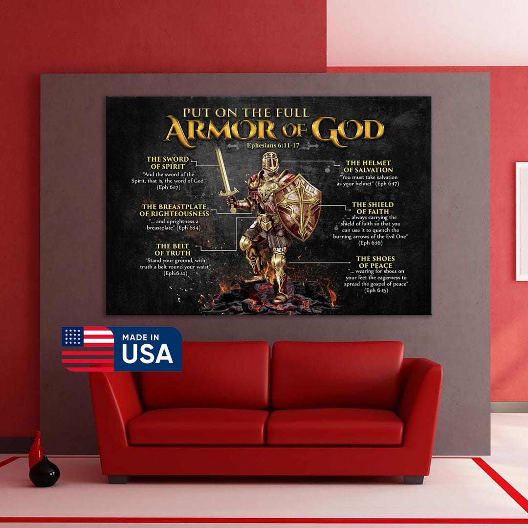 Canvas Put on the Full Armor of God, God Wall Art Home Decor, Christian ...