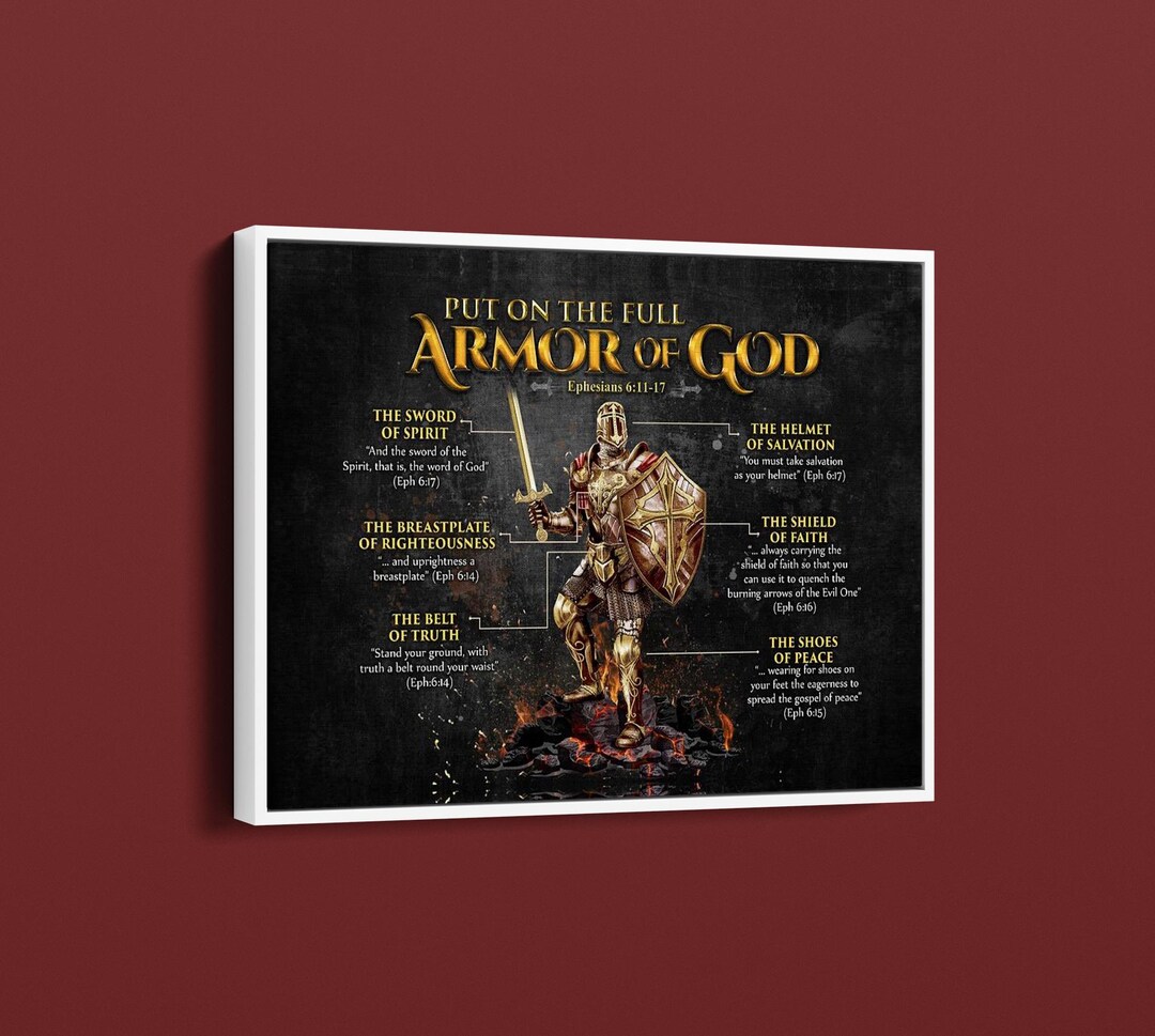 Canvas Put on the Full Armor of God, God Wall Art Home Decor, Christian ...