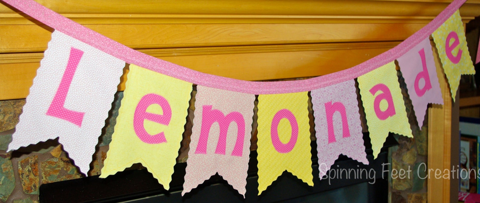 LEMONADE Name Business Fabric Banner Bunting | Etsy