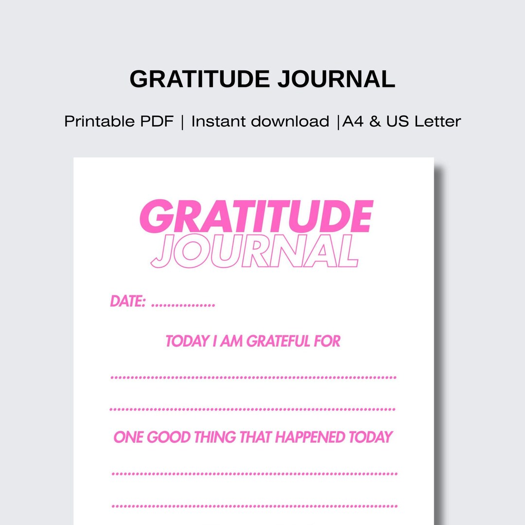 Gratitude Journal Printable | Daily Self-care Reflection Page ...