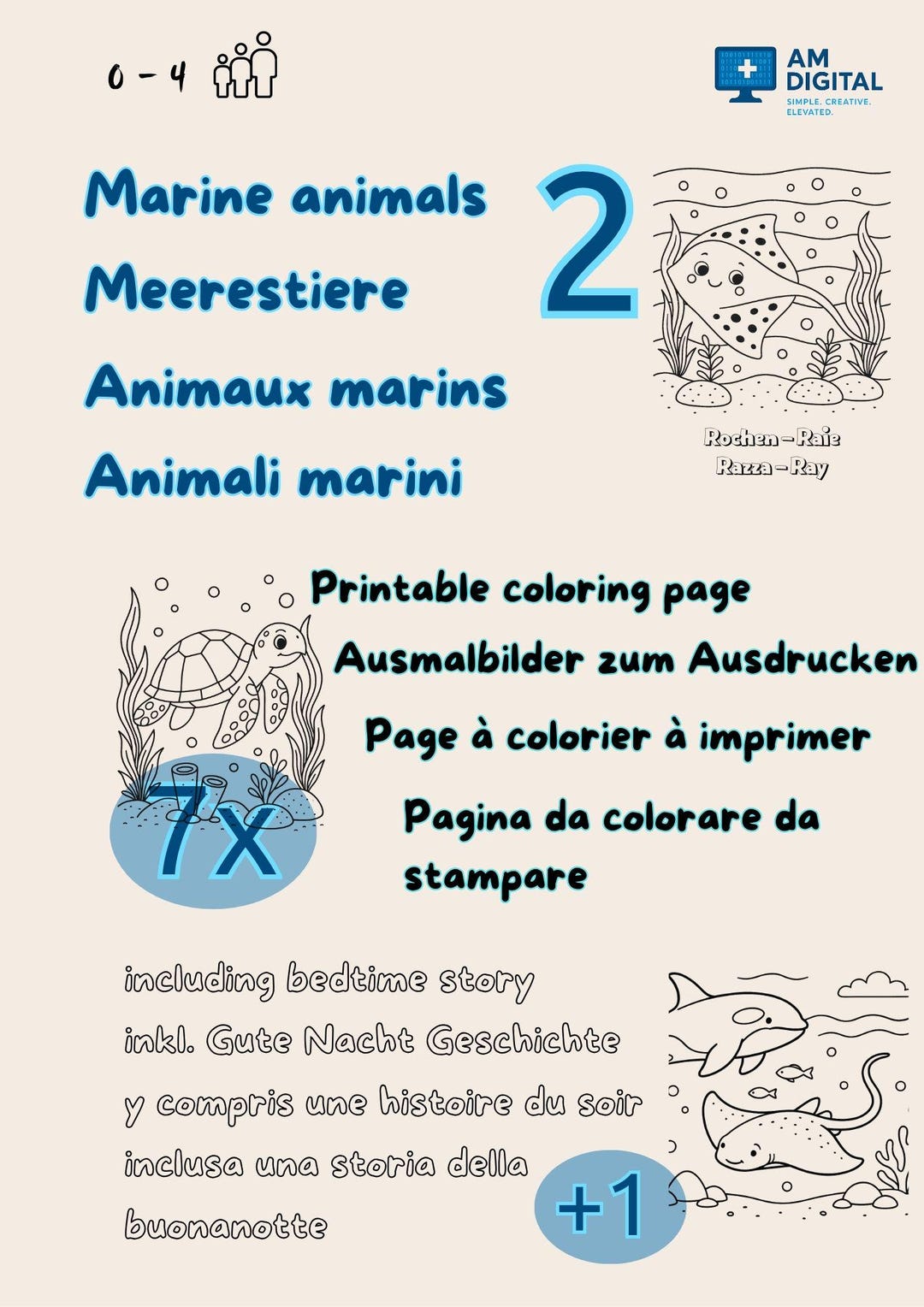 Sea Animals to Color in - Marine Animals Coloring Pages - Animaux ...