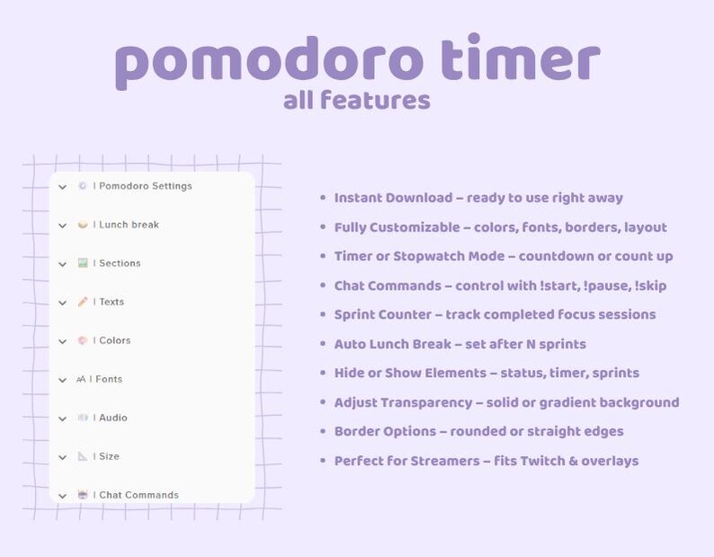 Customizable Pomodoro Widget | Focus & Break Timer | Coworking ...