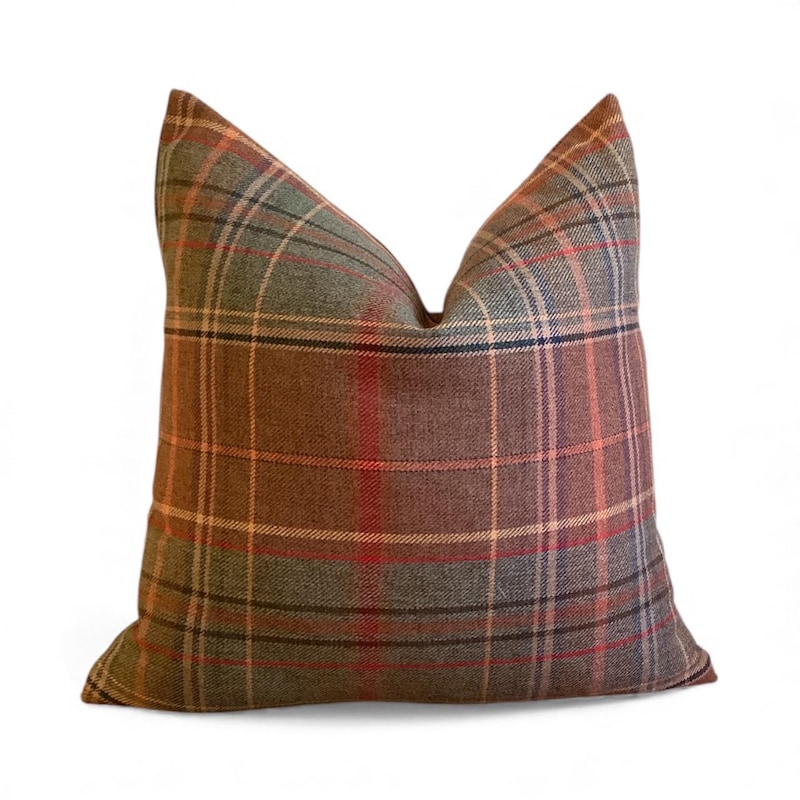 Tartan Cushion Brown - Etsy