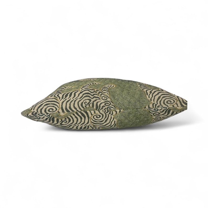 Green Chinoiserie Tiger Pillow Cover: Asian Inspired Home Decor - Etsy