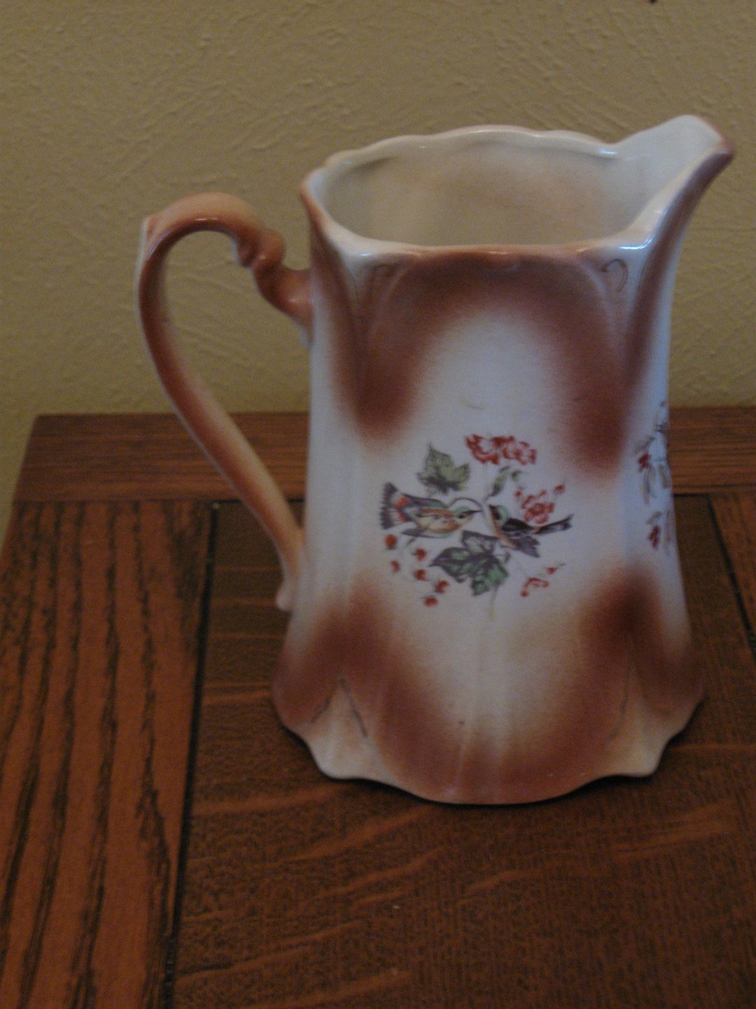 Vintage Homer Laughlin Art China Pitcher Assorted Bird Geisha Pitcher ...