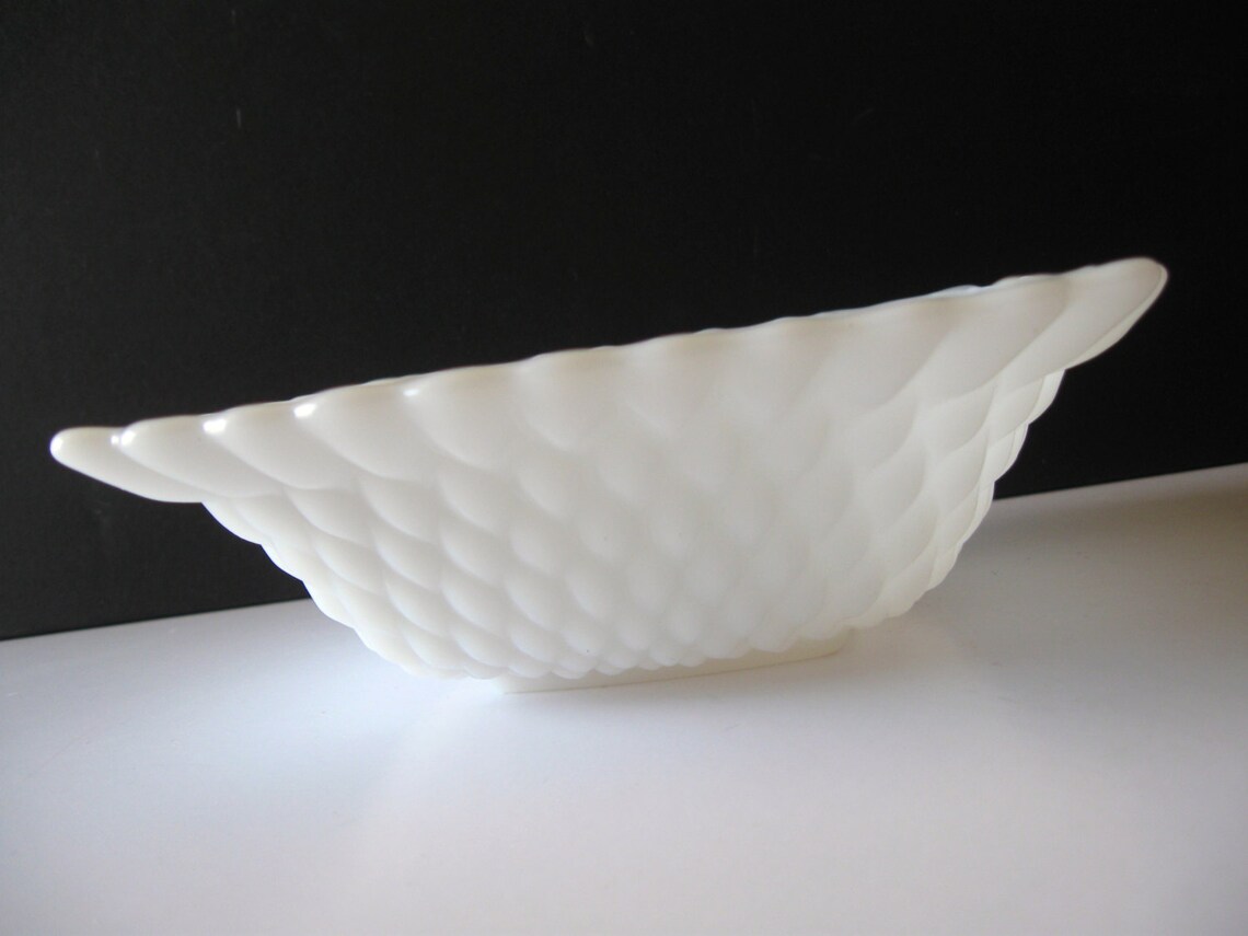 Vintage Milk Glass Square Dish: Teardrop Bubble Design - Etsy