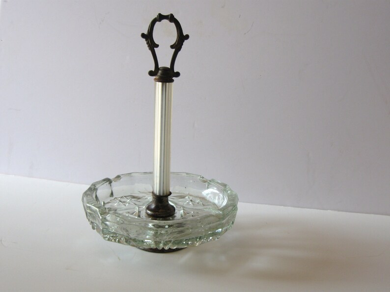Vintage Crystal Serving Dish Ashtray or Nut Dish Rust Patina - Etsy