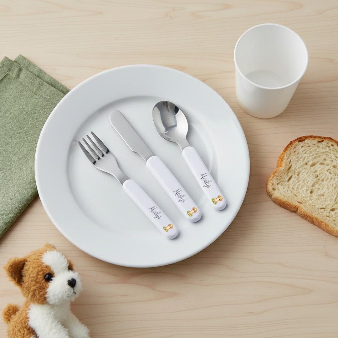 Dog Cutlery Set - Stainless Steel, Personalized for Children | Gift for ...