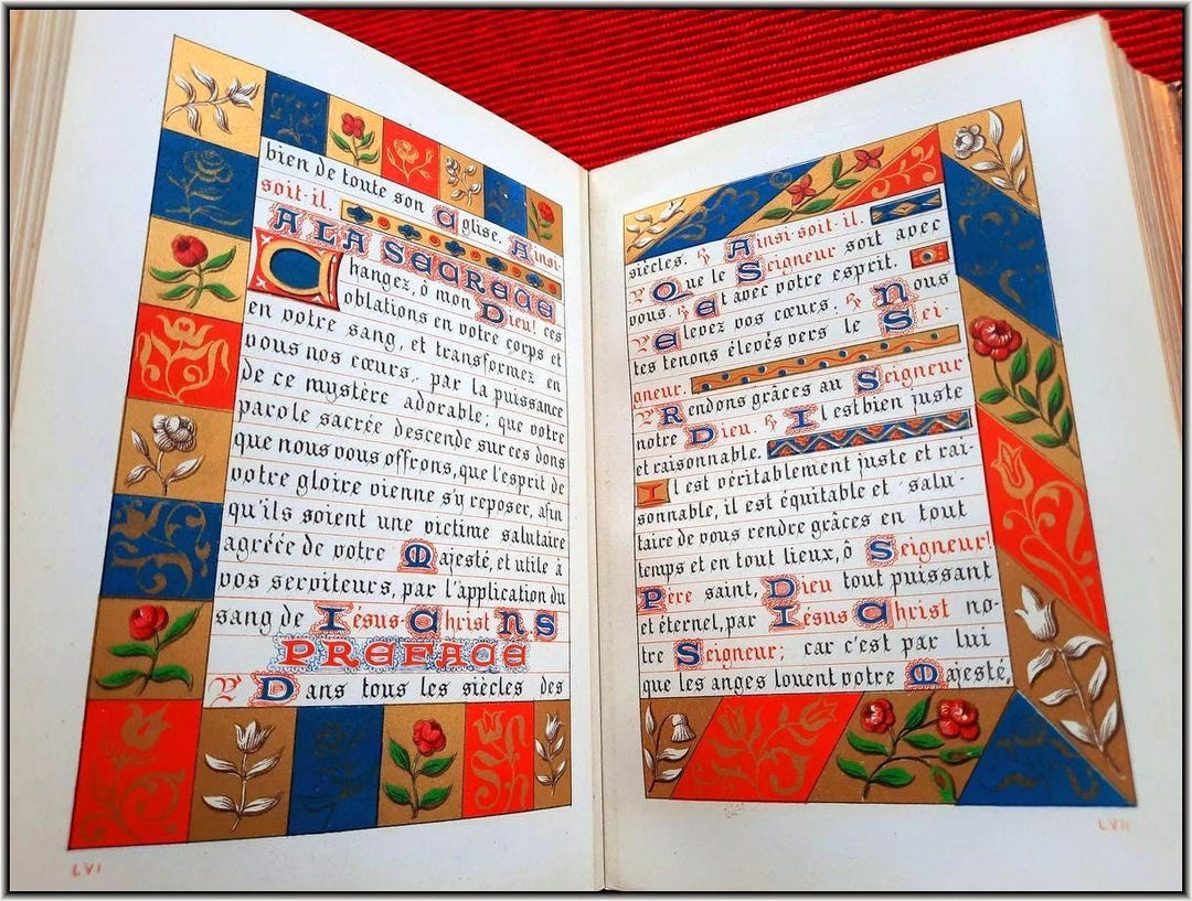 1860 Antique Christian Art "book of Hours" - 200 CHROMOLITHOGRAPHS ...